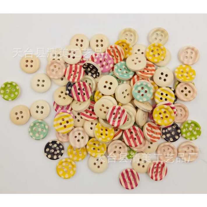 Jual Kancing Dot-Stripe 15mm (10 pcs) | Shopee Indonesia
