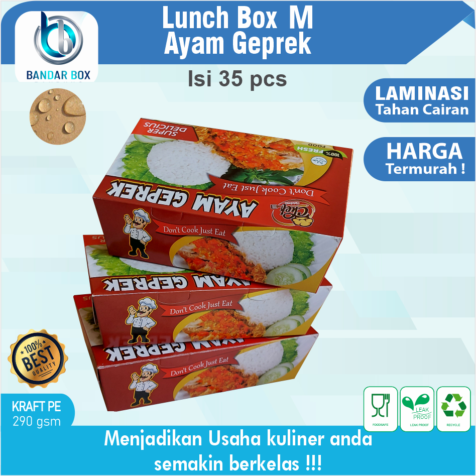 Jual DUS AYAM GEPREK 35 PCS LUNCH BOX M AYAM GEPREK DUS NASI AYAM ...