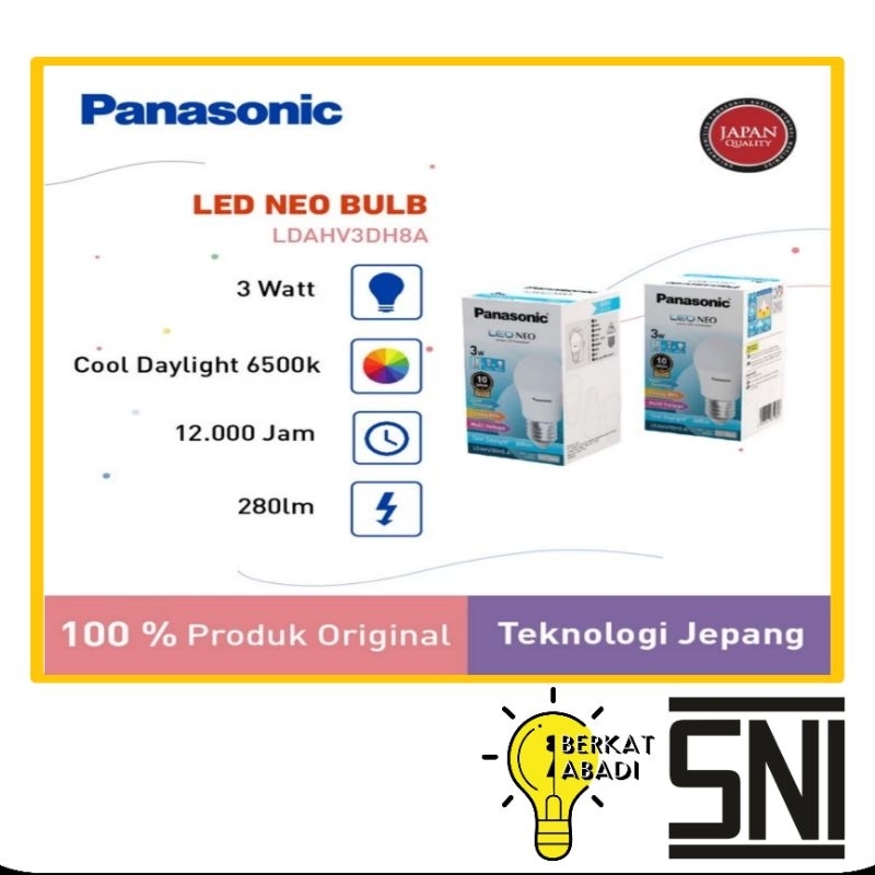 Jual Panasonic Lampu LED 3 Watt Neo SNI | Shopee Indonesia
