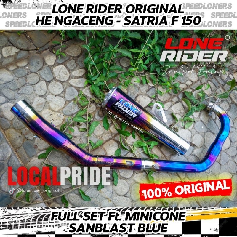 Jual Knalpot Lone Rider Satria Fu HE Ngaceng Sanblast Blue Silincer Minicone Full System ...