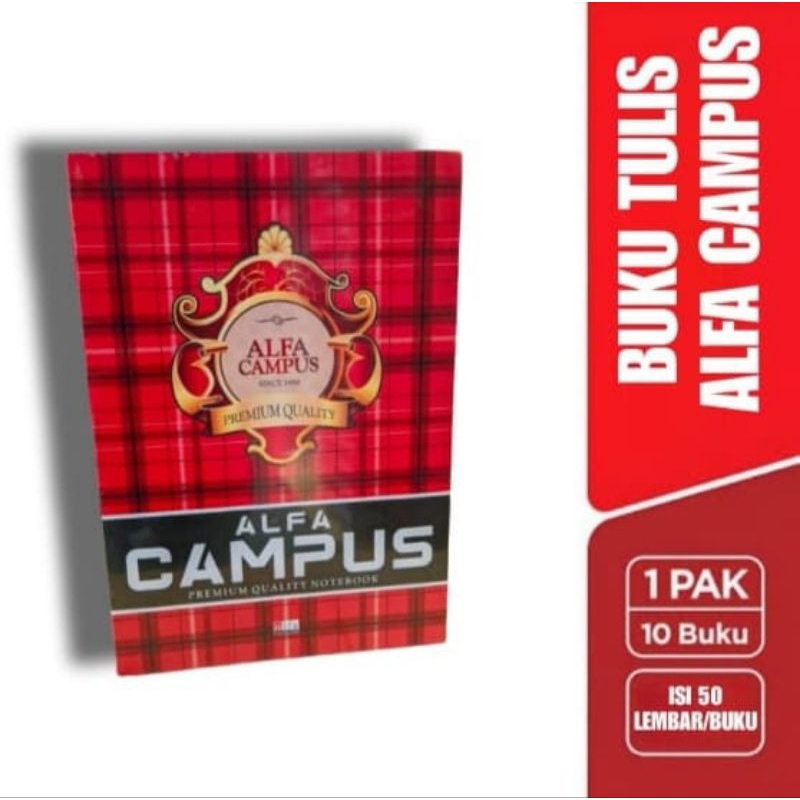 Jual BUKU TULIS ALFA CAMPUS 50 LEMBAR 10 BUKU | Shopee Indonesia