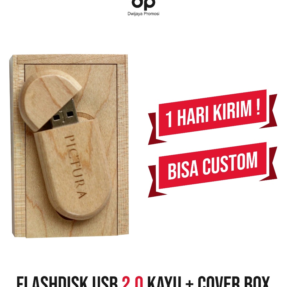 Jual Best Flashdisk USB 2 Kayu Model Oval Box Custom NamaLogo | Shopee ...