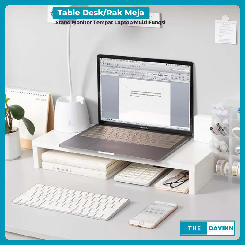 Jual Rak Meja Table Desk Organizer Rak Tempat Penyimpanan Stand Monitor ...