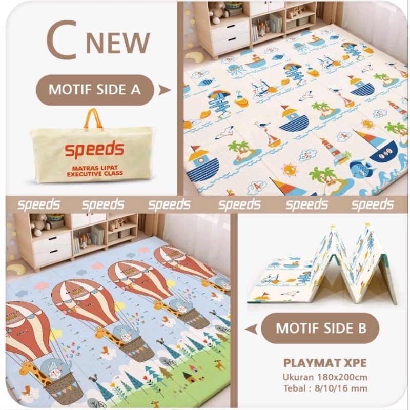 Jual SPEEDS Karpet Lipat SNI Playmat Bayi 200x180cm Tebal 10mm dan 8mm ...