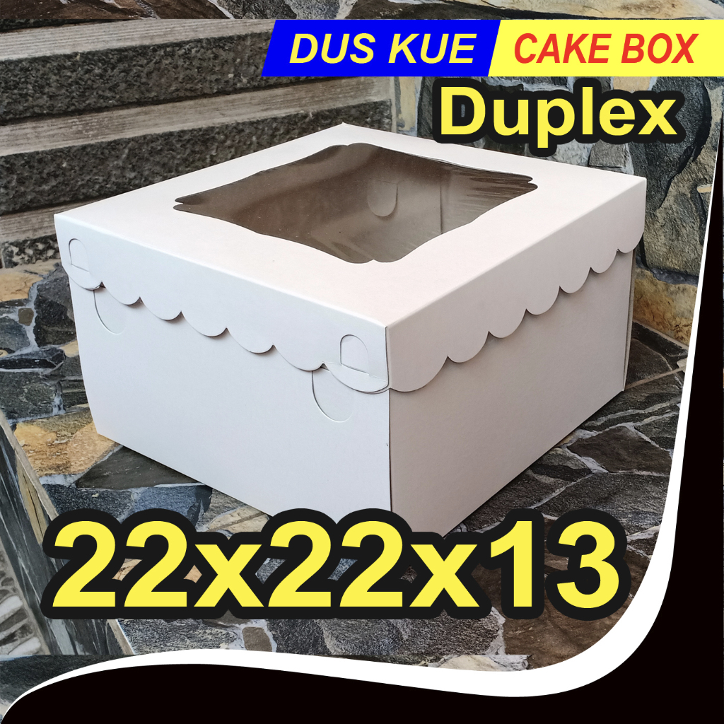 Jual Dus Kue 22x22x13/ TUTUP JENDELA / 22x22/ Box kue/ Box Roti/ Dus ...
