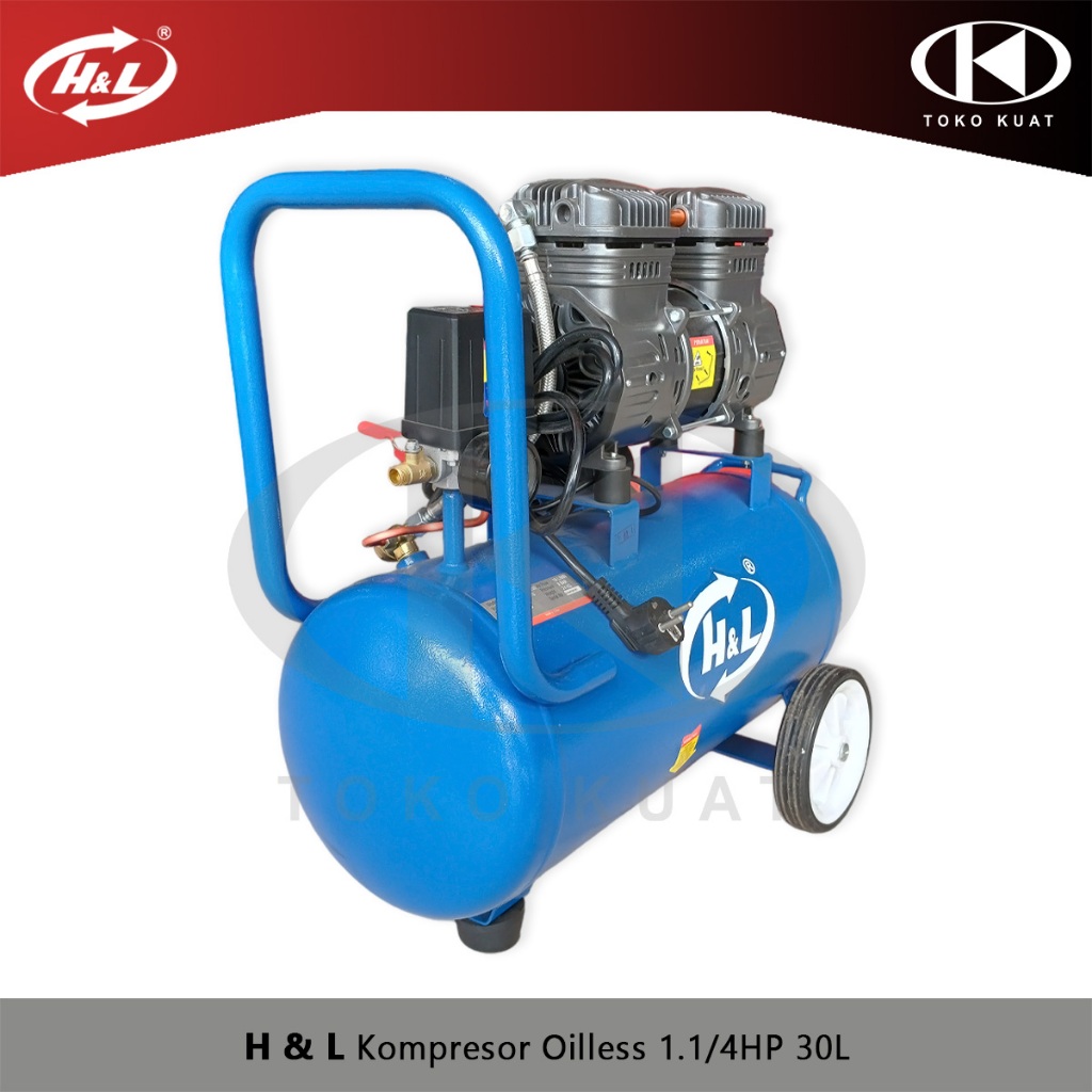 Jual Kompresor Listrik 30L Oilless H&L N1-1/4HP Air Compressor 850W ...
