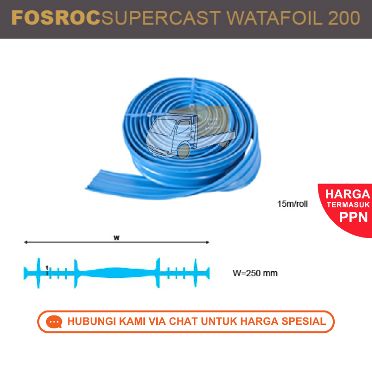 Jual Supercast WATAFOIL 200 WATERSTOP PVC 15 m/roll FOSROC BEST PRICE ...