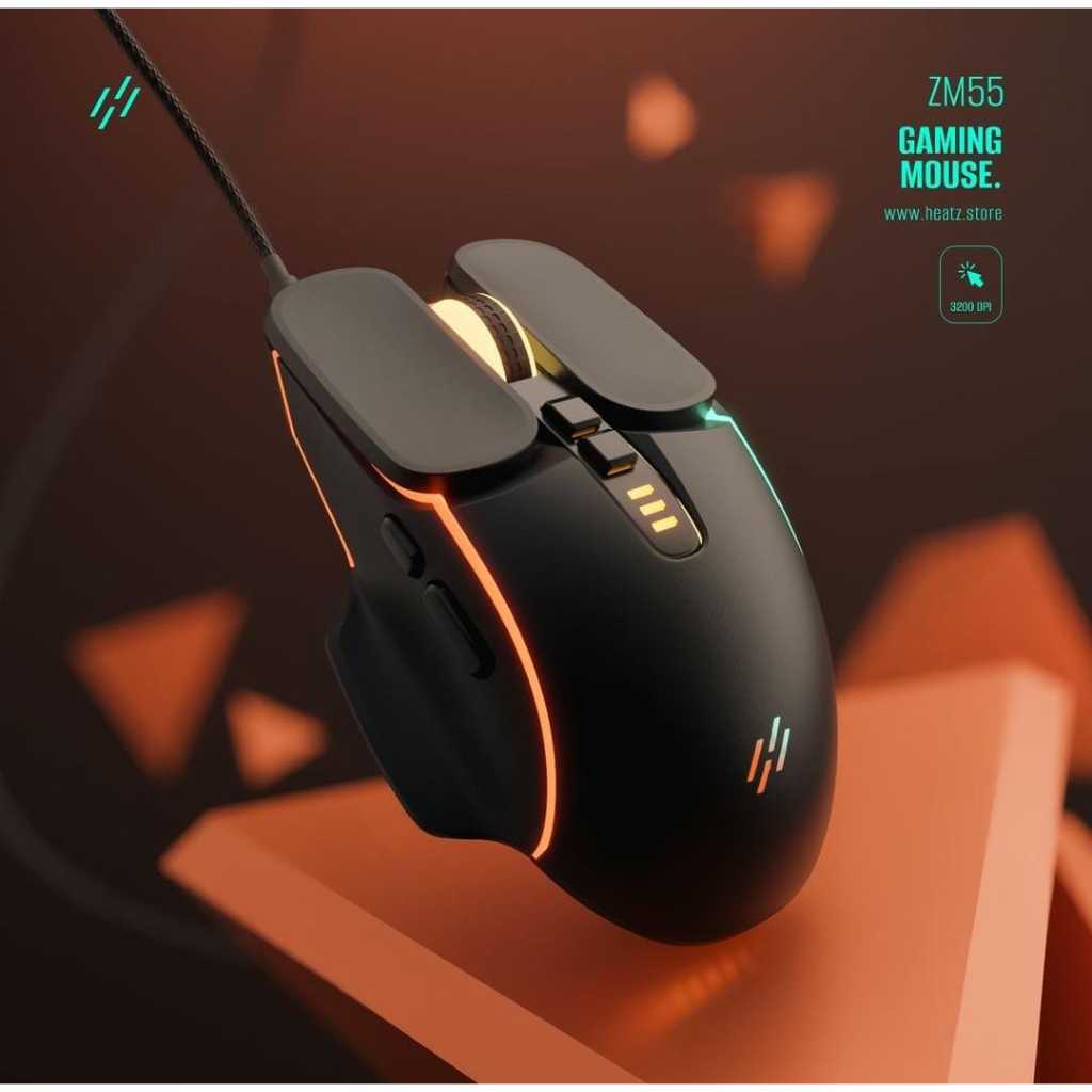 Jual Mouse Gaming Heatz ZM55 - RGB 3200DPI | Shopee Indonesia