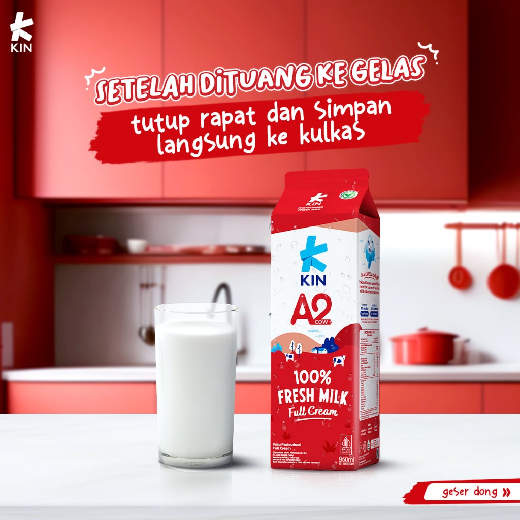 Jual KIN Pasteurised Fresh Milk Full Cream 1000 Ml | Shopee Indonesia