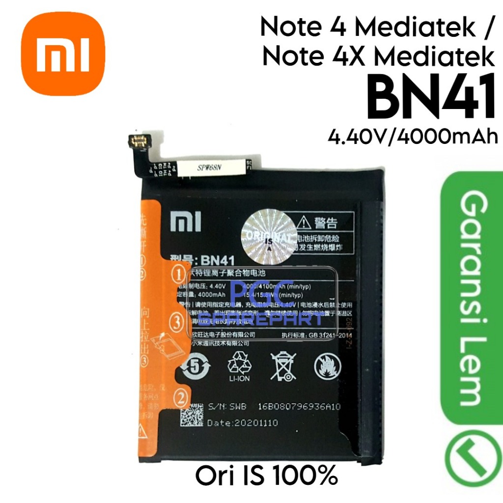 Jual Baterai BN41 / BN-41 / Xiaomi Redmi Note 4 Mediatek / Note 4X ...