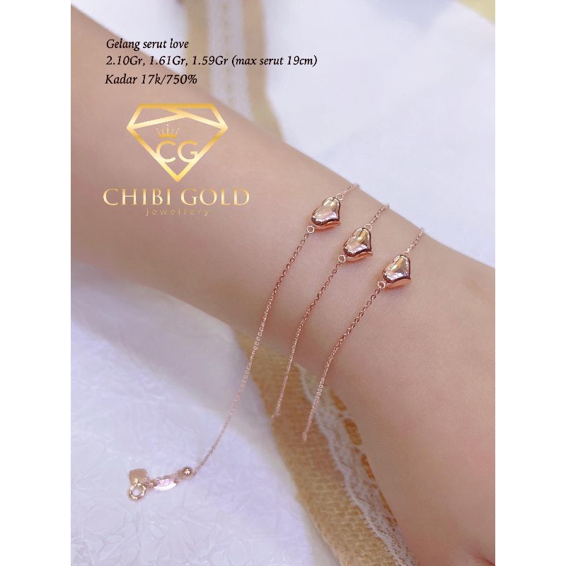 Jual CHIBI GOLD - Gelang serut love 750 kadar 17k - chibigold | Shopee ...