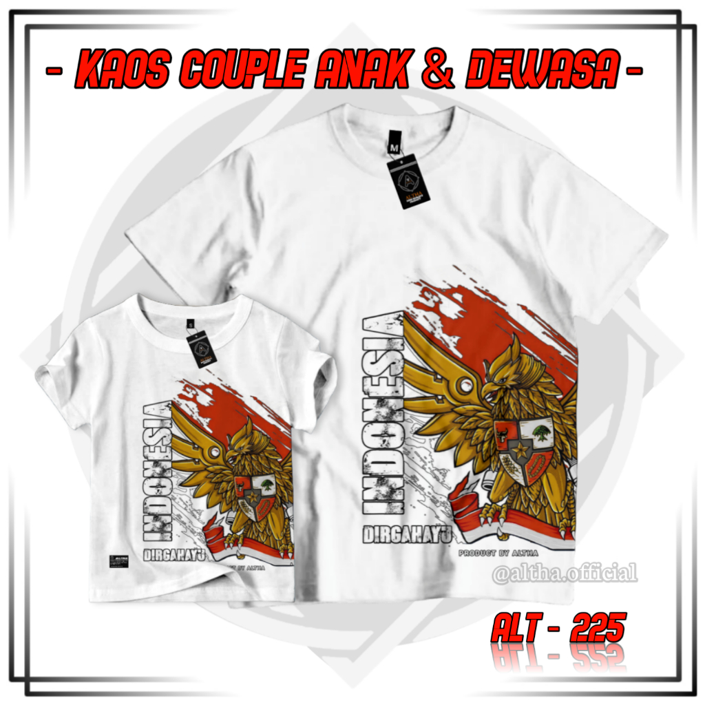 Jual KAOS GARUDA COUPLE ANAK & DEWASA ALTHA CODE ALT 225 PUTIH EDISI KEMERDEKAAN || BAJU ANAK ...