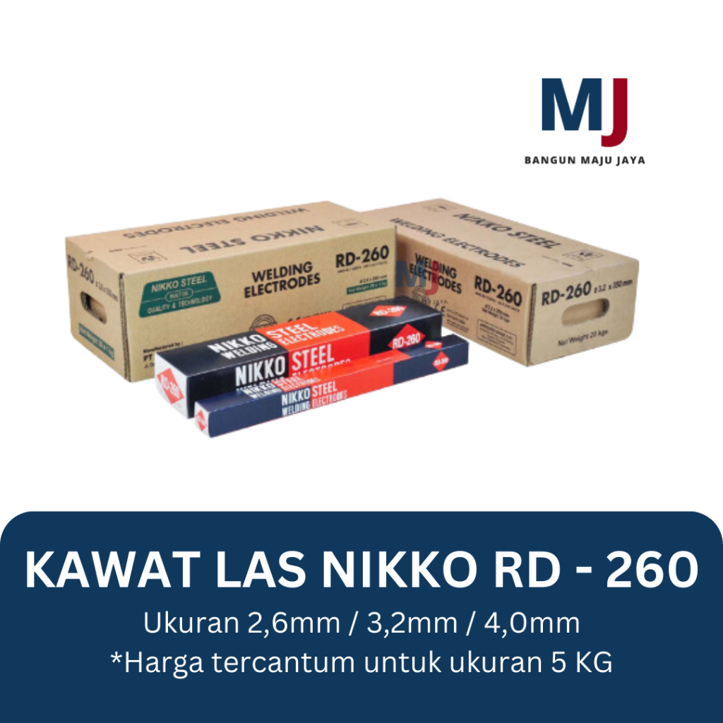 Jual Kawat Las Nikko Steel RD 260/Kawat Las/2,6mm/3,2mm/4,0mm/5KG | Shopee Indonesia