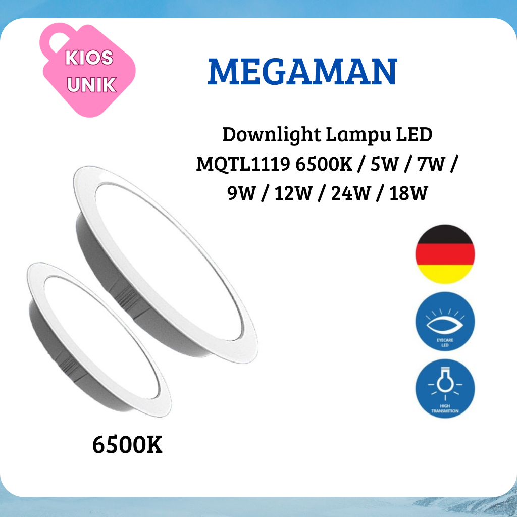 Jual Megaman Downlight Lampu LED MQTL1119 6500K / 5W / 7W / 9W / 12W ...