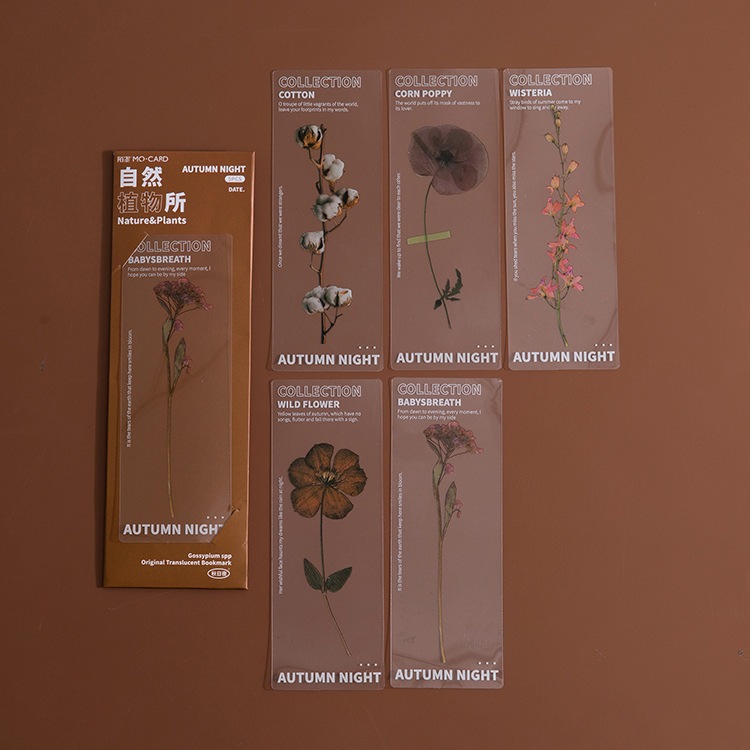 Jual Pembatas Buku Bookmark Aesthetic Bahan PET Flower Collection ...