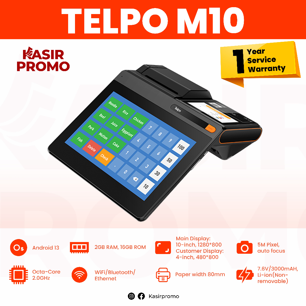 Jual POS M10 Dual-Screen Desktop with Printer | Shopee Indonesia