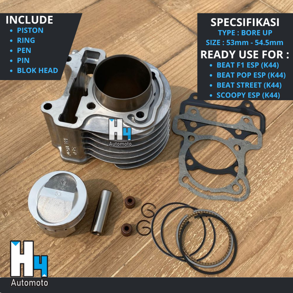 Jual Blok Seher Boring Bore Up Beat Fi Esp Scoopy Esp K44 53mm 54.5mm ...
