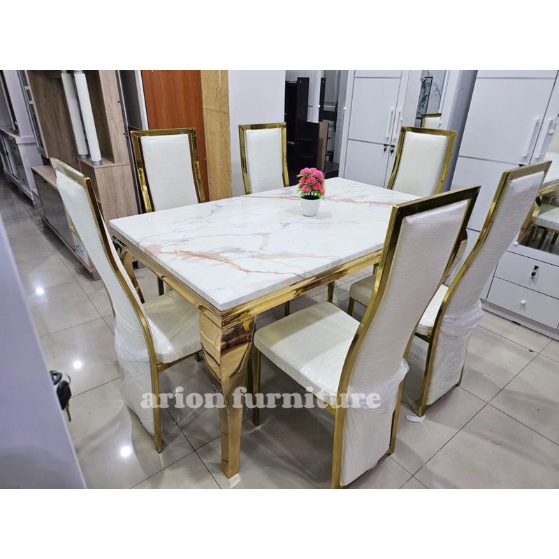 Jual Meja makan marmer/Meja makan Import 6 kursi/Meja makan ori granit ...