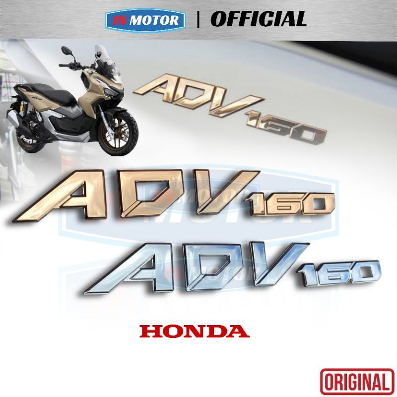 Jual Emblem ADV 160 Gold Crom Original honda 3D 1 PC adv 160 new chrome ...