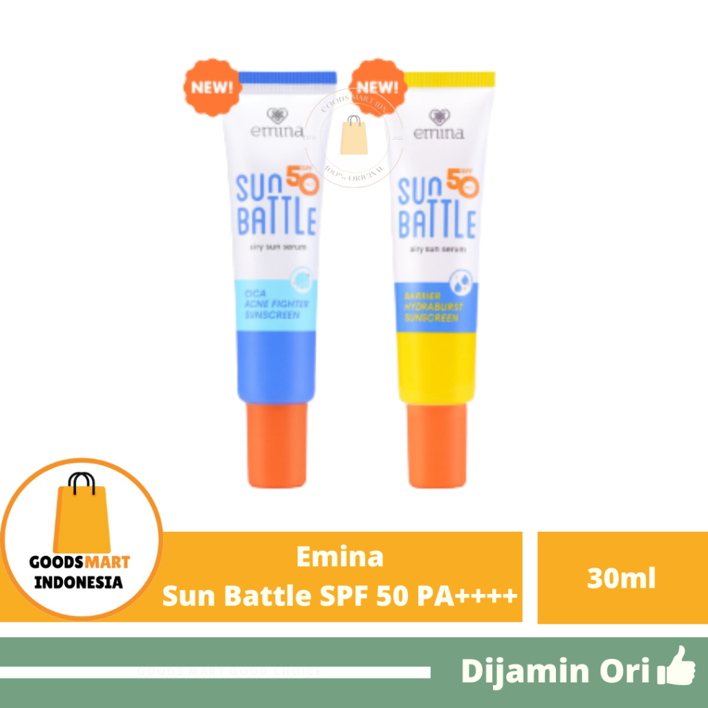 Jual Emina Sun Battle SPF 50 PA++++ 30ml | Emina Cica Acne Fighter Sunscreen | Emina Barrier ...