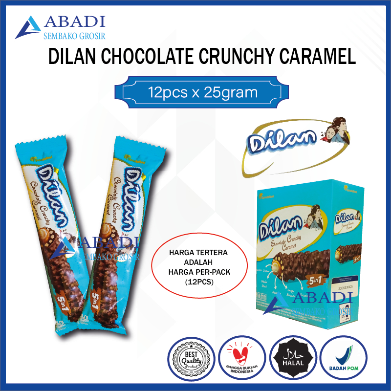 Jual Wafer Dilan Chocolate Crunchy Caramel - Coklat Cokelat Crispy ...