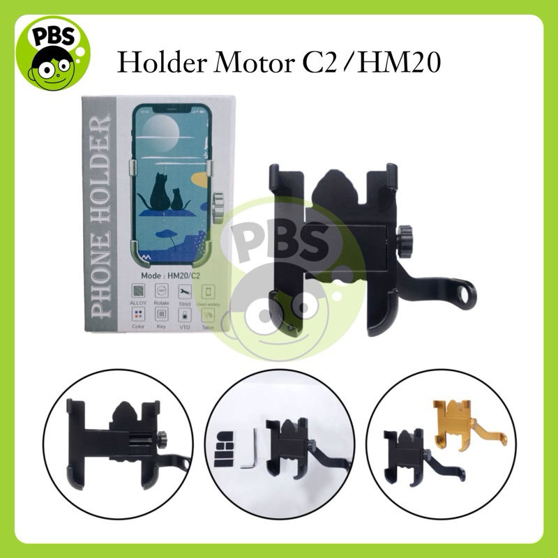 Jual PBS - Holder Spion Motor HM20 HM-20 HM-C2 Phone Stand Handphone Senderan Dudukan Hape Alat ...