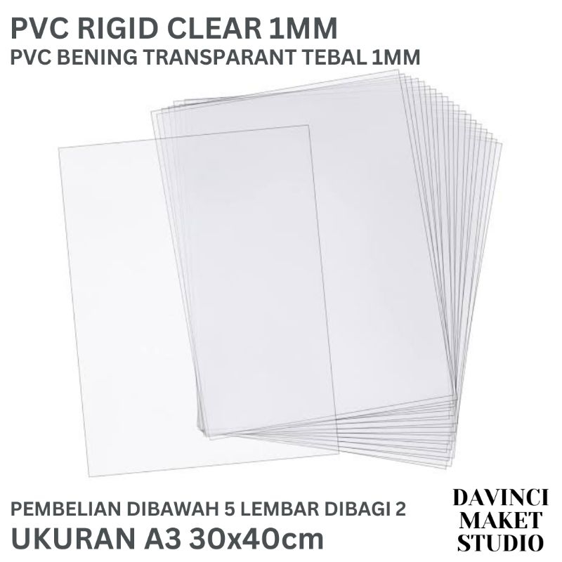 Jual (A3) PVC Clear Rigid Kaku Bening Bahan Maket - Tebal 1mm A3 30cm x ...