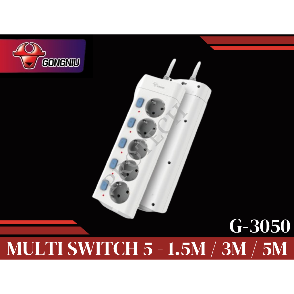 Jual GONGNIU GONEO G3050 / STOP KONTAK MULTI SWITCH SAKLAR ONOFF 5 ...