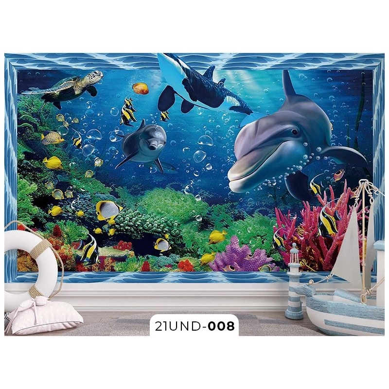 Jual WALLPAPER DINDING 3D MOTIF PEMANDANGAN BAWAH LAUT / STIKER DINDING ...