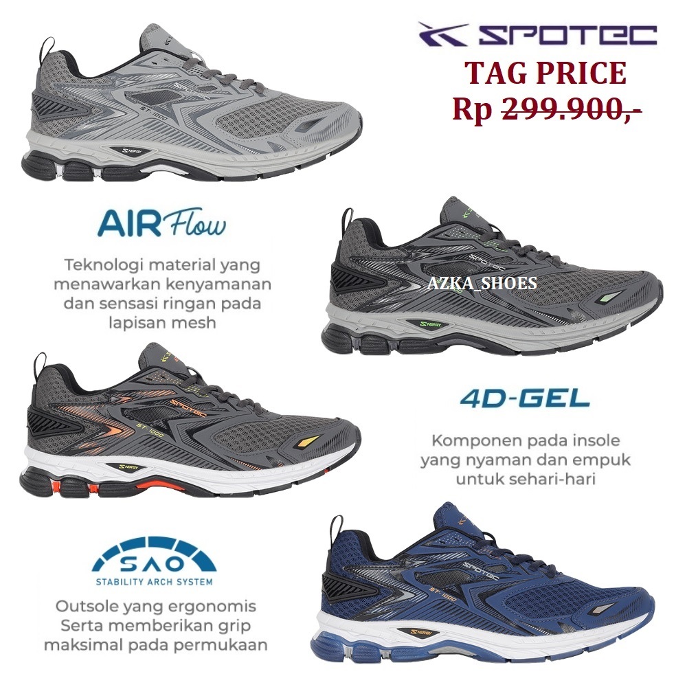 Jual SPOTEC ATLAS | Sepatu Running | Sepatu Lari | Sepatu Original | Shopee Indonesia
