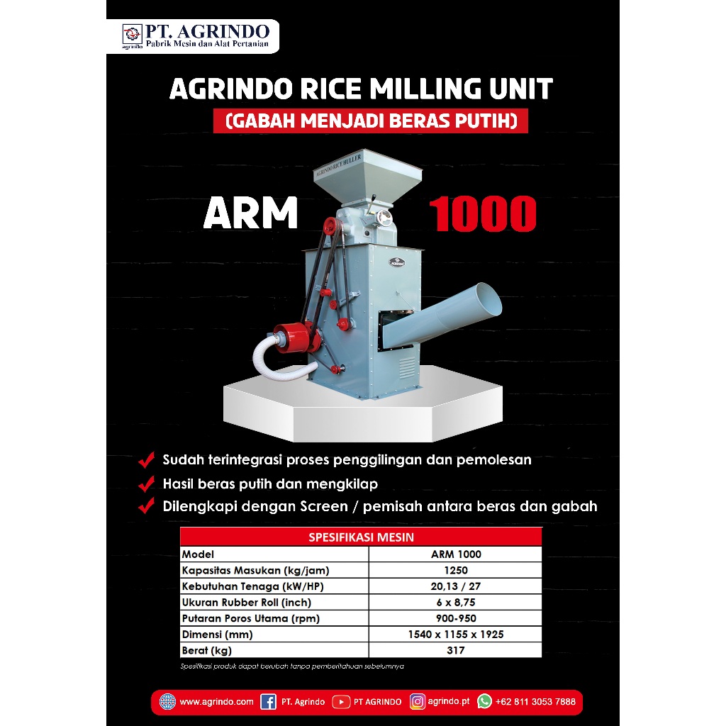 Jual Agrindo Rice Huller - ARM1000 | Shopee Indonesia