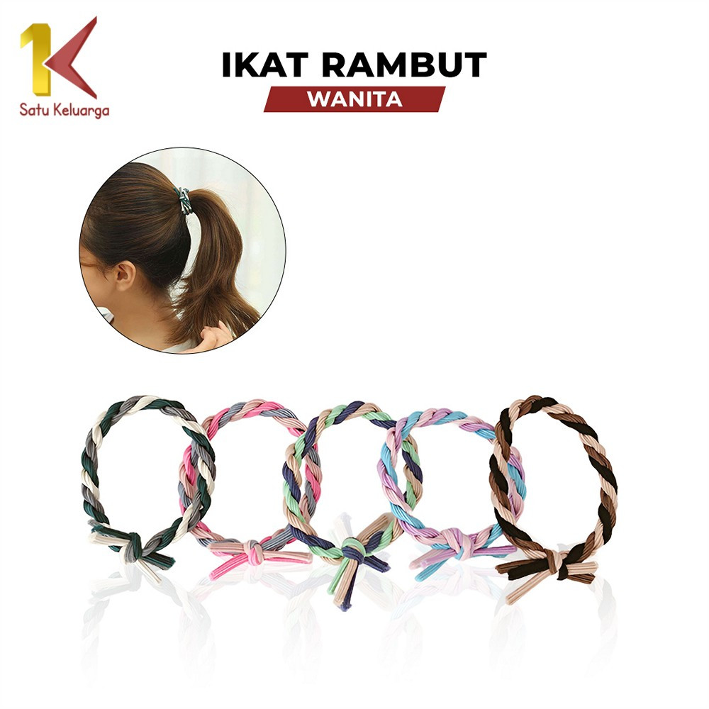 Jual Satu Keluarga Ikat Rambut Kepang Model Gelang Wanita C936 Karet ...