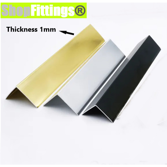 Jual List Edging PVC OR Aluminium Plat Siku L Doff Black Gold Rose Gold ...