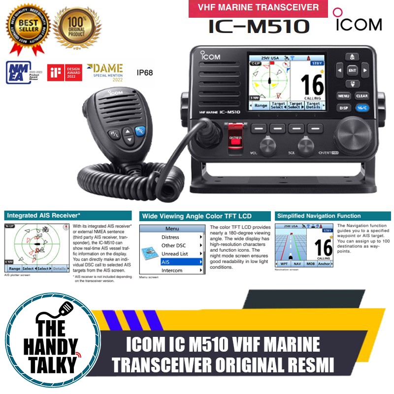 Jual Icom IC M510 M 510 Class D DSC VHF Marine Radio with WLAN Function Radio Rig Kapal Icom M ...