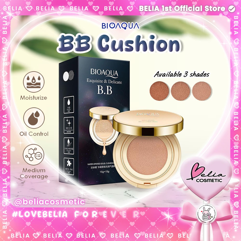 Jual BELIA BIOAQUA BB Cushion + Refill | Netto 15g + 15g | Air Cushion ...