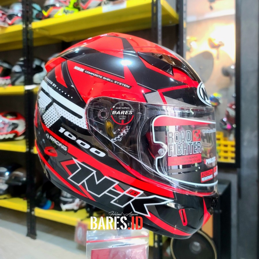 Jual Helm Nhk Gp1000 Star Red Full Face Double Visor | Shopee Indonesia