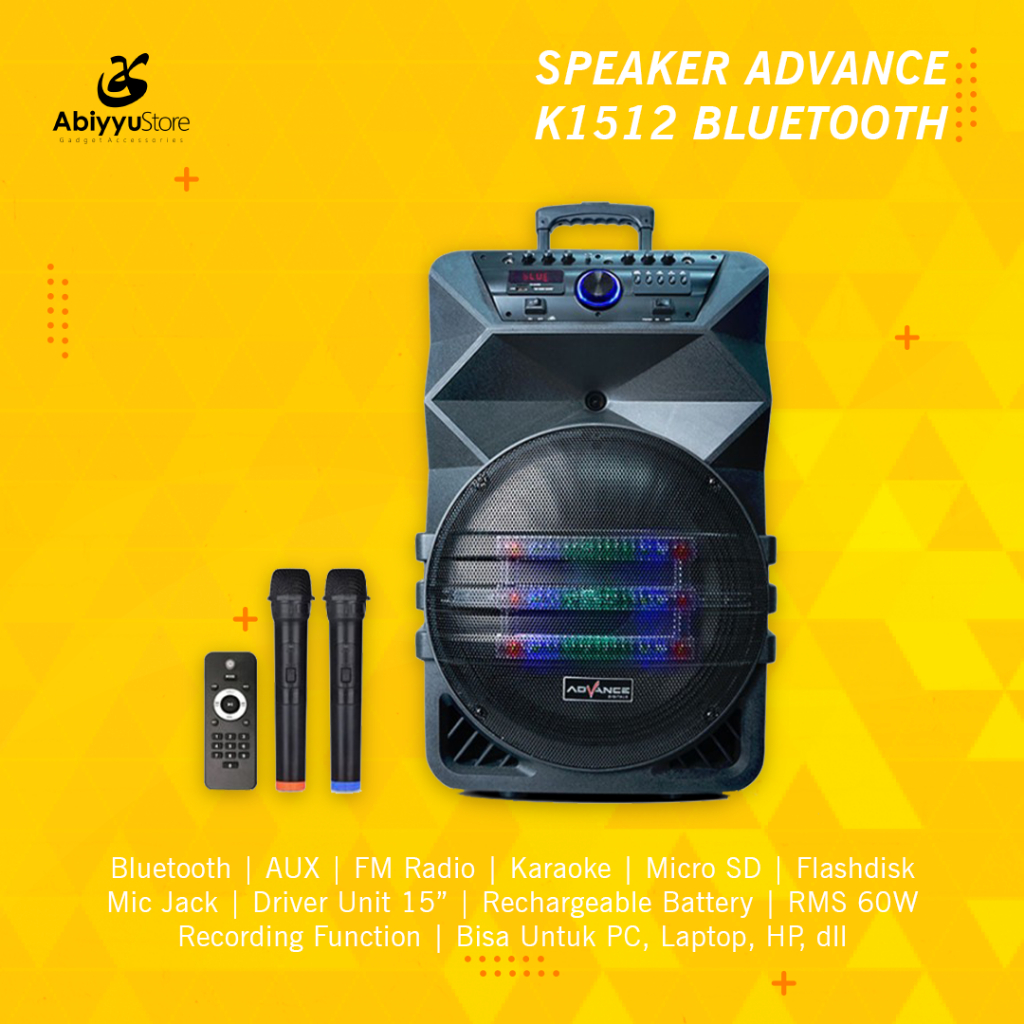 Jual Speaker Aktif Bluetooth Advance K1512 Karaoke Komputer PC Laptop HP | Shopee Indonesia