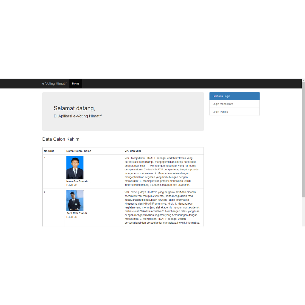 Jual Aplikasi E-Voting Himatif Berbasis Web (PHP) | Shopee Indonesia