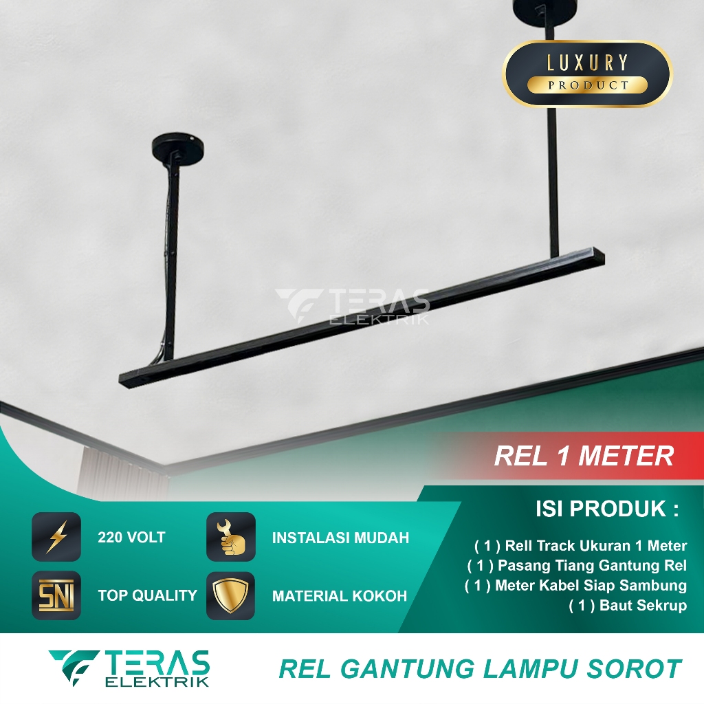 Jual Rel gantung lampu sorot spotlight rail track khusus lampu sorot ...