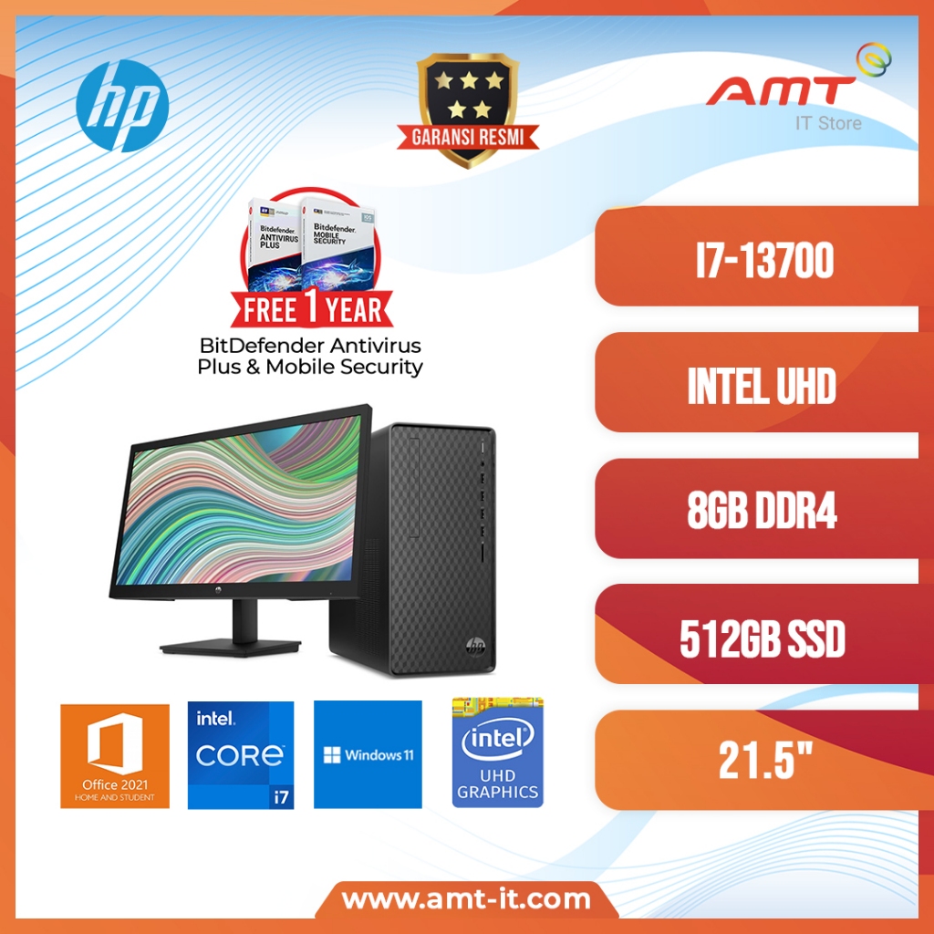 Jual HP PC Desktop M01-F3018d i7-13700 8GB 512GB SSD W11+OHS 21.5" | Shopee Indonesia
