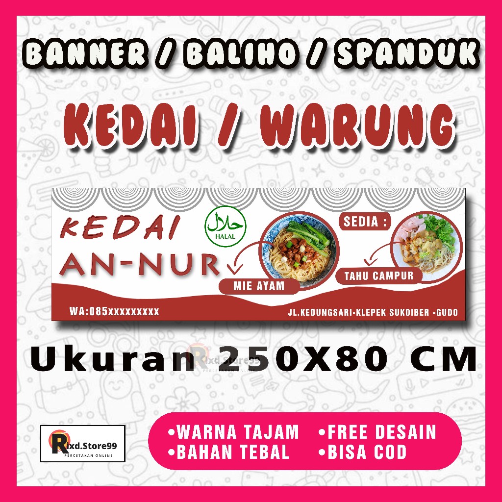 Jual BANNER SPANDUK KEDAI SPANDUK WARUNG BANER BALIHO | Shopee Indonesia