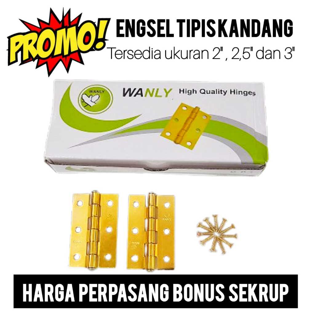 Jual Engsel Tipis Gold 2" 2,5" 3" Engsel Kandang 2 inch 2 1/2 inch 3 ...