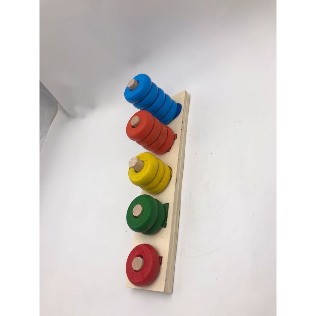 Jual Susunan Kayu, Wooden Stacking Rings 1-5 Anak, Mainan Anak Motorik ...