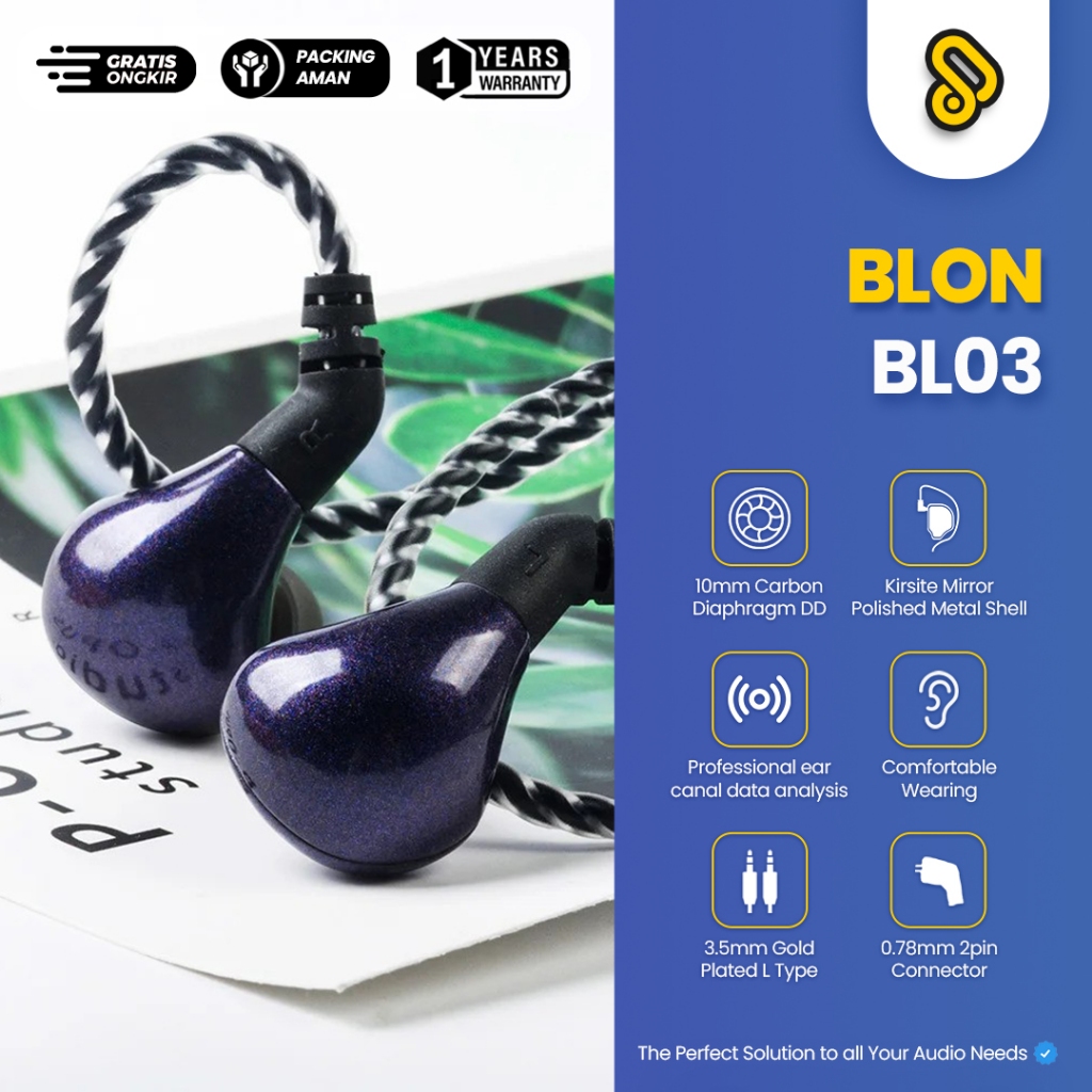 Jual Blon BL03 10MM CARBON DIAPHRAGM DYNAMIC DRIVER IN EAR MONITOR | Shopee Indonesia