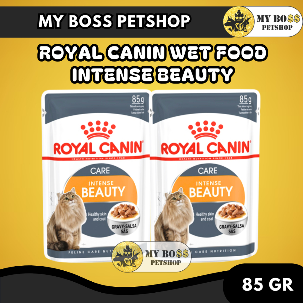 Jual Royal Canin Intense Beauty Wet Food Pouch 85gr Gravy Jelly RC Hair ...