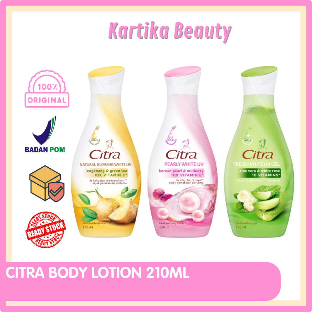 Jual CITRA BODY LOTION 210 ML : KUNING NATURAL GLOW WHITE UV BENGKOANG ...