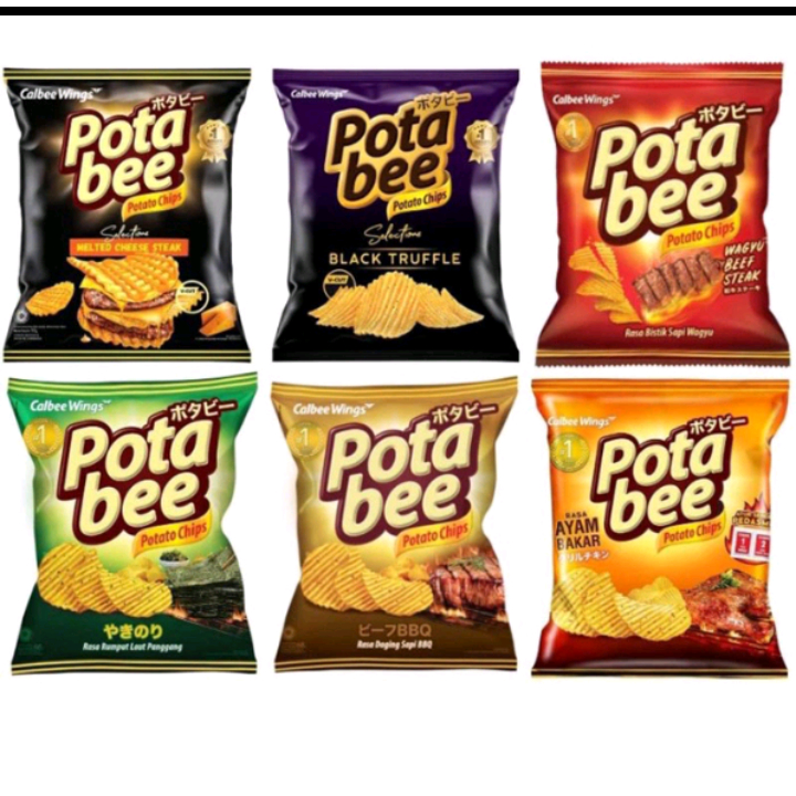 Jual potabee potato chips keripik kentang 68gr sn pota bee yam bakar ...