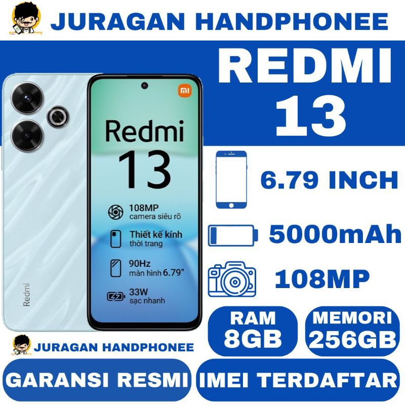 Jual REDMI 13 RAM 8/256GB 8/128GB GARANSI RESMI | Shopee Indonesia