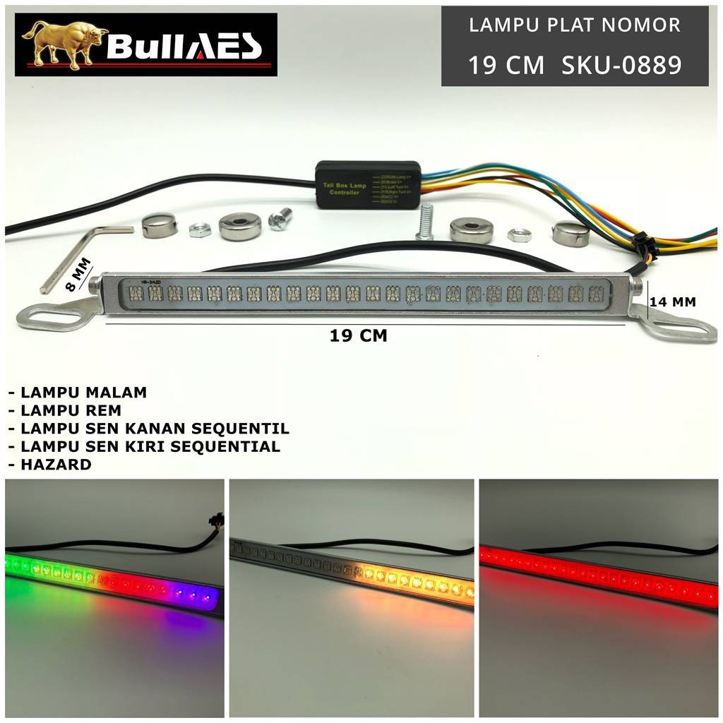 Jual Lampu Led Plat Nomor 19 Cm 5In1 Lampu Sorot Bahan Aluminium ...