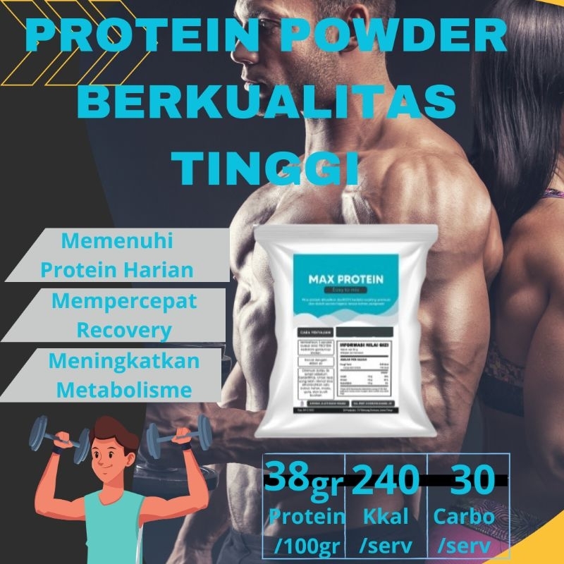 Jual PROTEIN POWDER 100% 1kg PURE SUSU PROTEIN WHEY ISOLATE SUSU FITNES ...